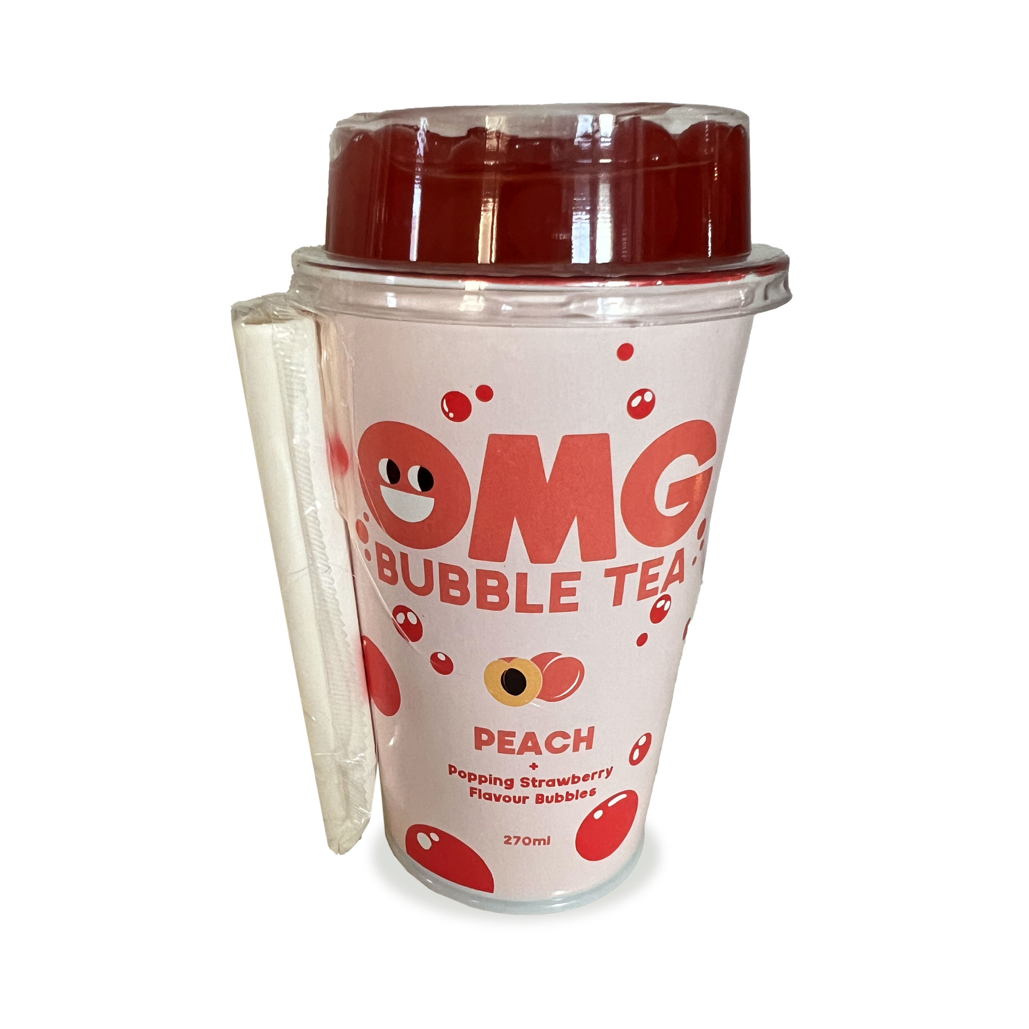 OMG Bubble Peach Tea 270 ml Mansikkapalloilla - Irttarikauppa verkkokauppa